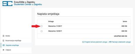 Plaćanje stanarine on-line putem | Studentski Centar u Zagrebu